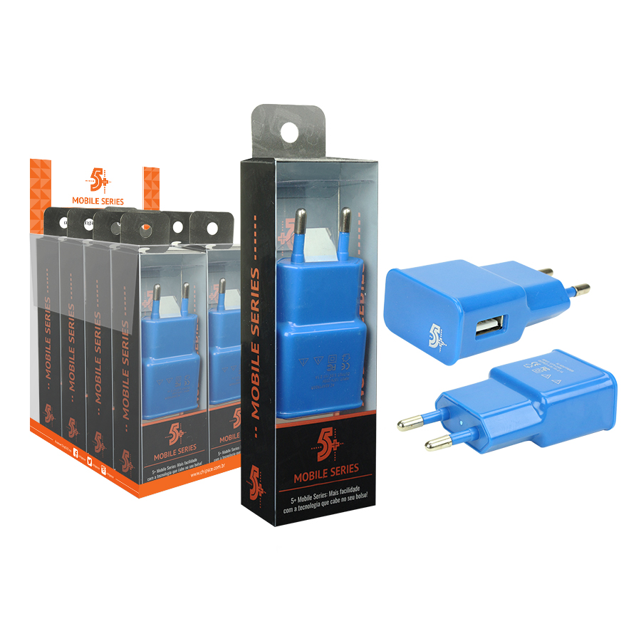 Fonte USB 5V 2.1a - Azul | Santana - Importação e Exportação